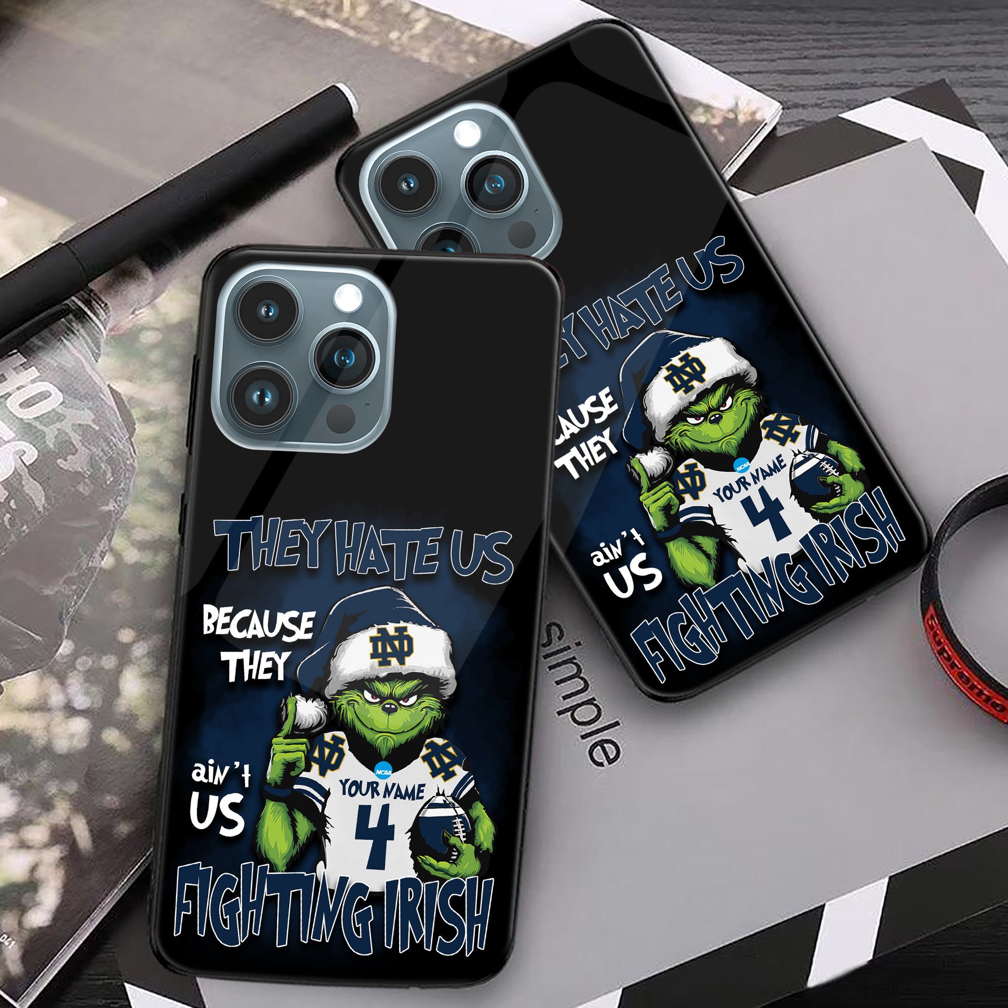 Notre Dame Fighting Irish Football Team Phone Case Custom Your Name And ...