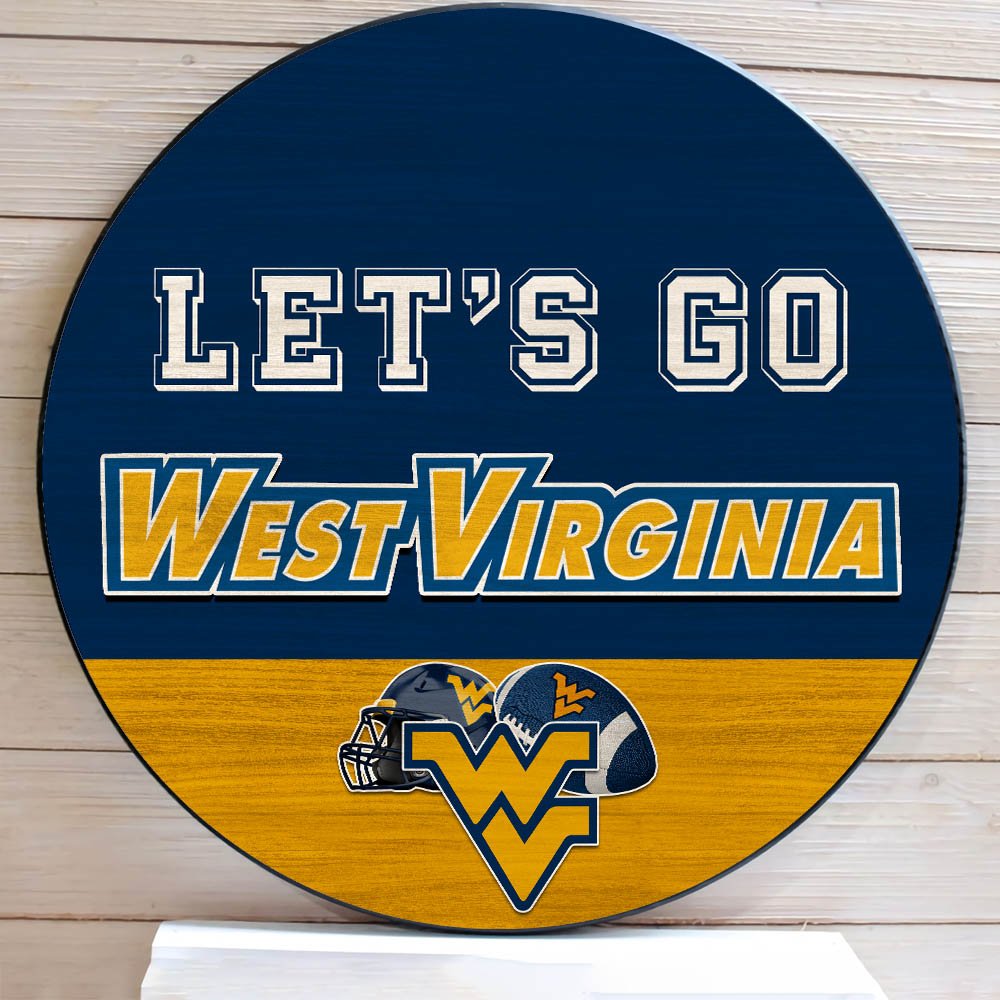 West Virginia Mountaineers Wood Sign 2024 Version, Let’s Go Sport Team ...