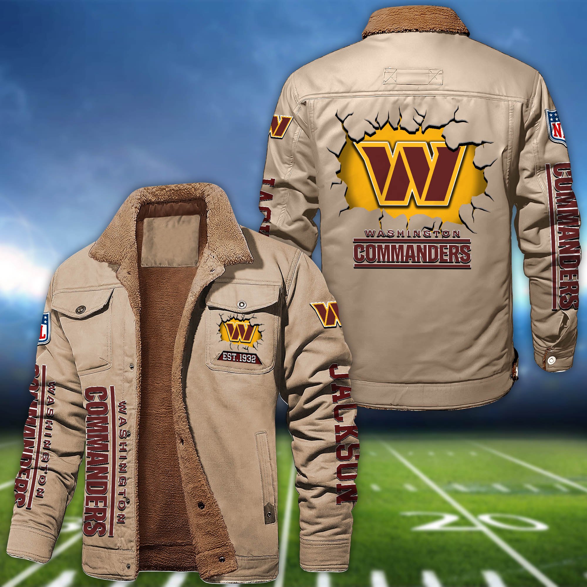 Washington Commanders Fleece Bomber Jacket 2024 Version Personalized ...