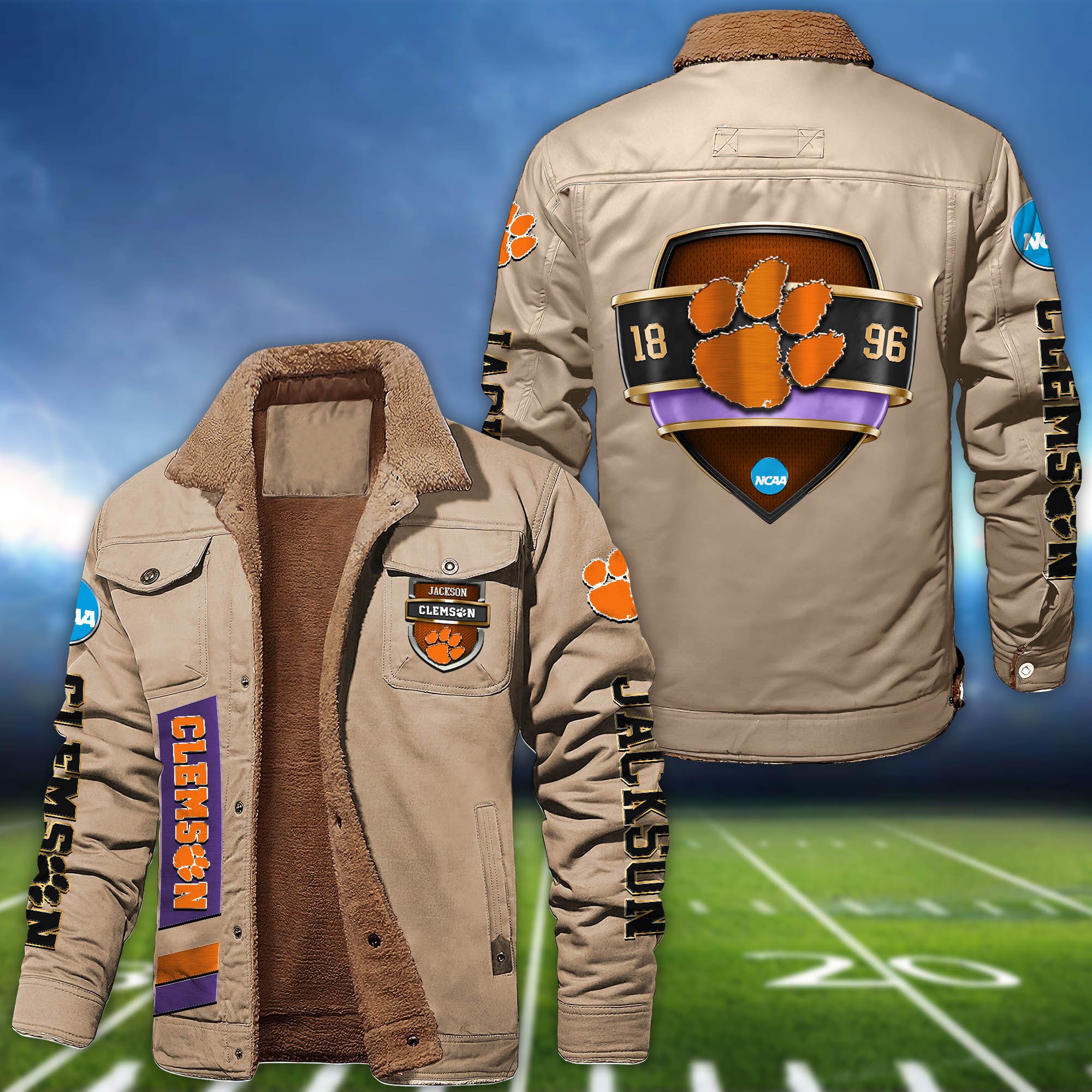Clemson Tigers Fleece Bomber Jacket 2024 Version Personalized Your Name ...