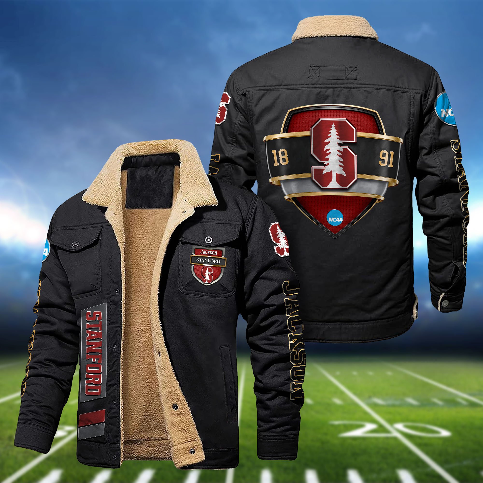 Stanford Cardinal Fleece Bomber Jacket 2024 Version Personalized Your ...