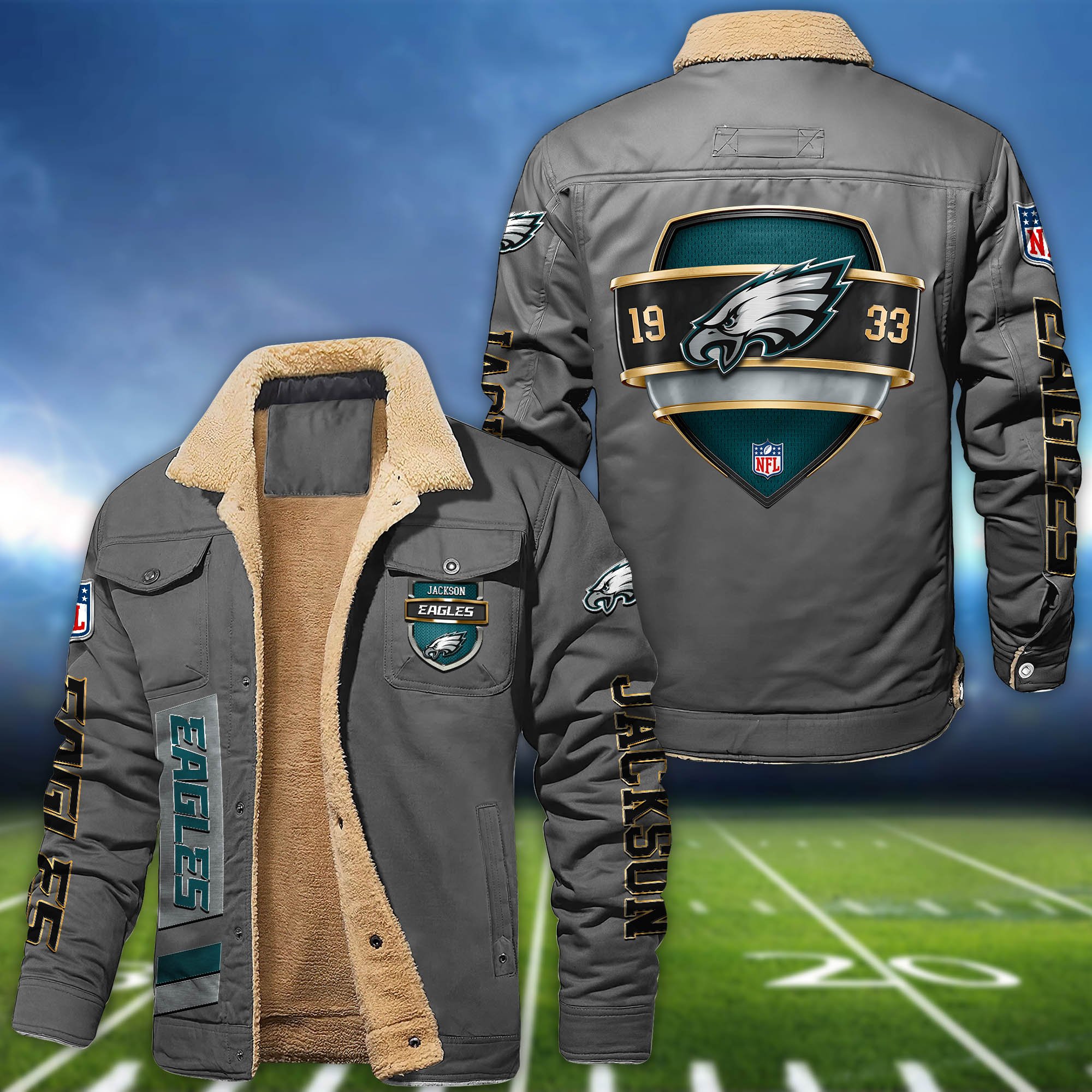 Philadelphia Eagles Fleece Bomber Jacket 2024 Version Personalized Your ...