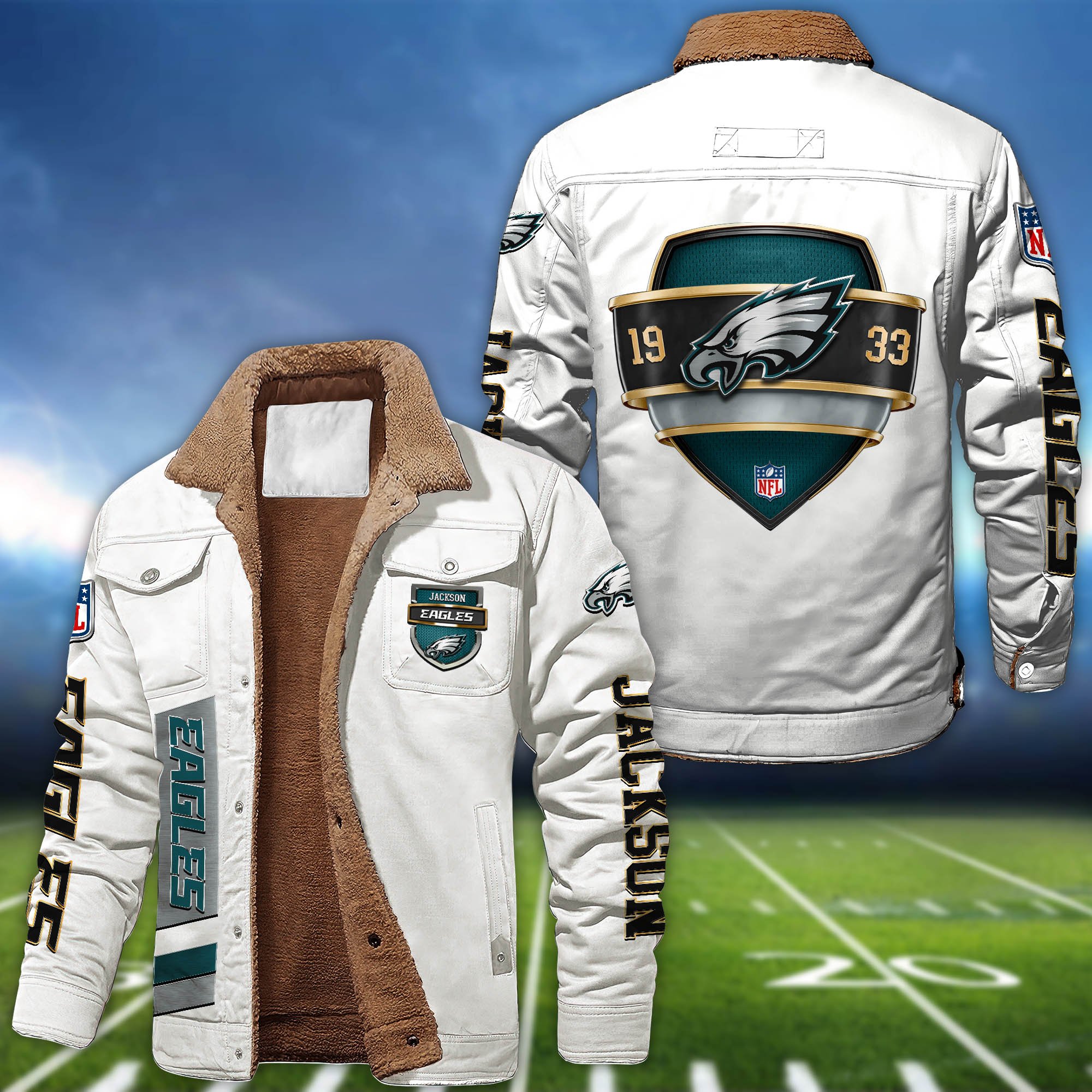 Philadelphia Eagles Fleece Bomber Jacket 2024 Version Personalized Your ...