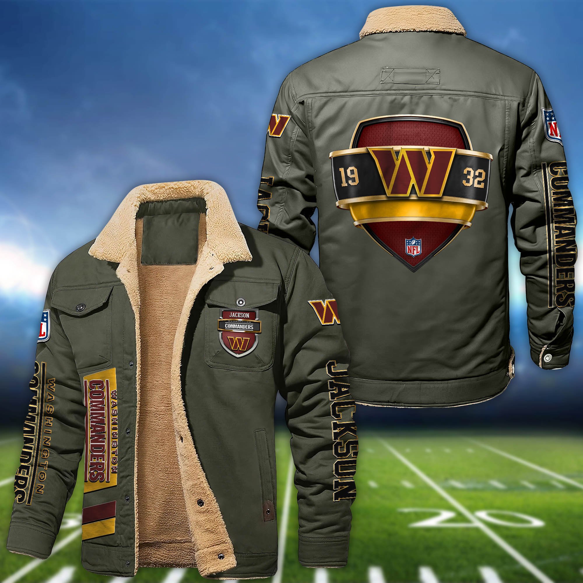 Washington Commanders Fleece Bomber Jacket 2024 Version Personalized ...