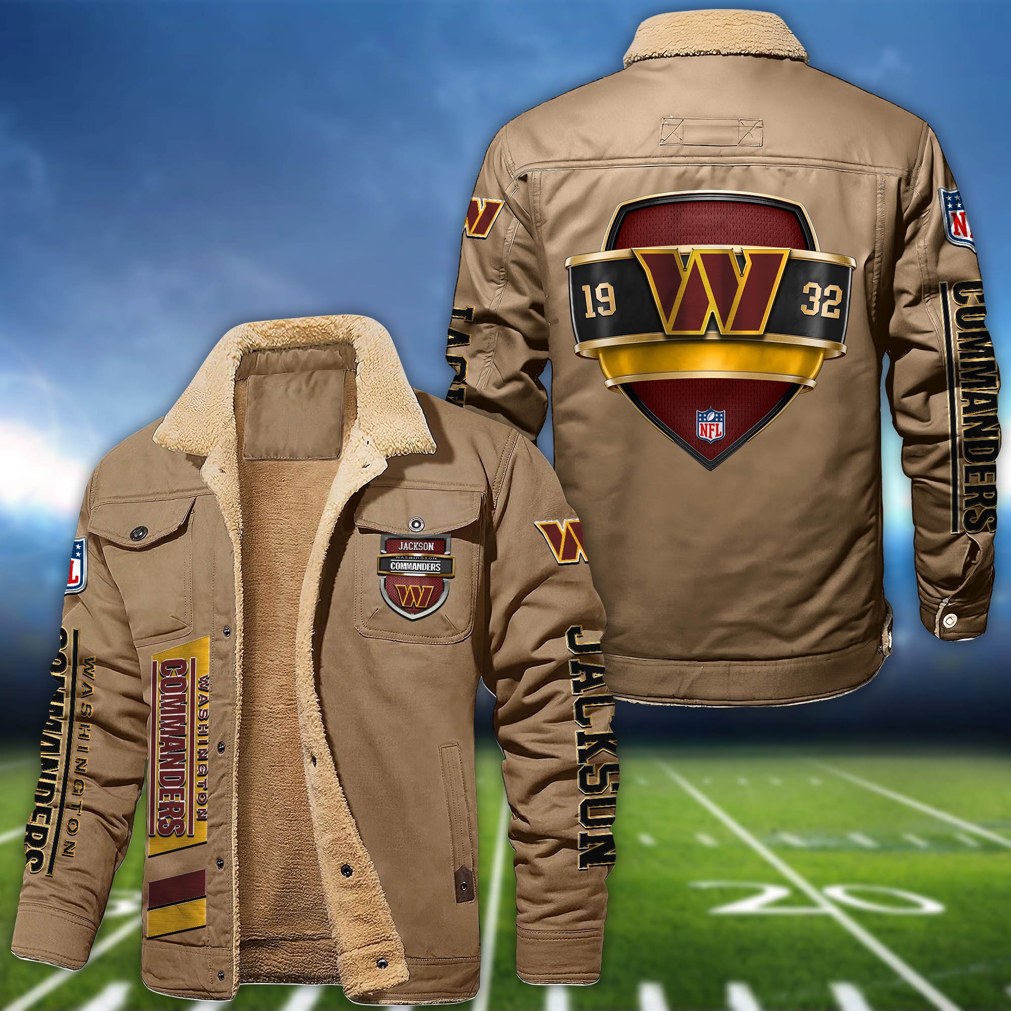 Washington Commanders Fleece Bomber Jacket 2024 Version Personalized ...