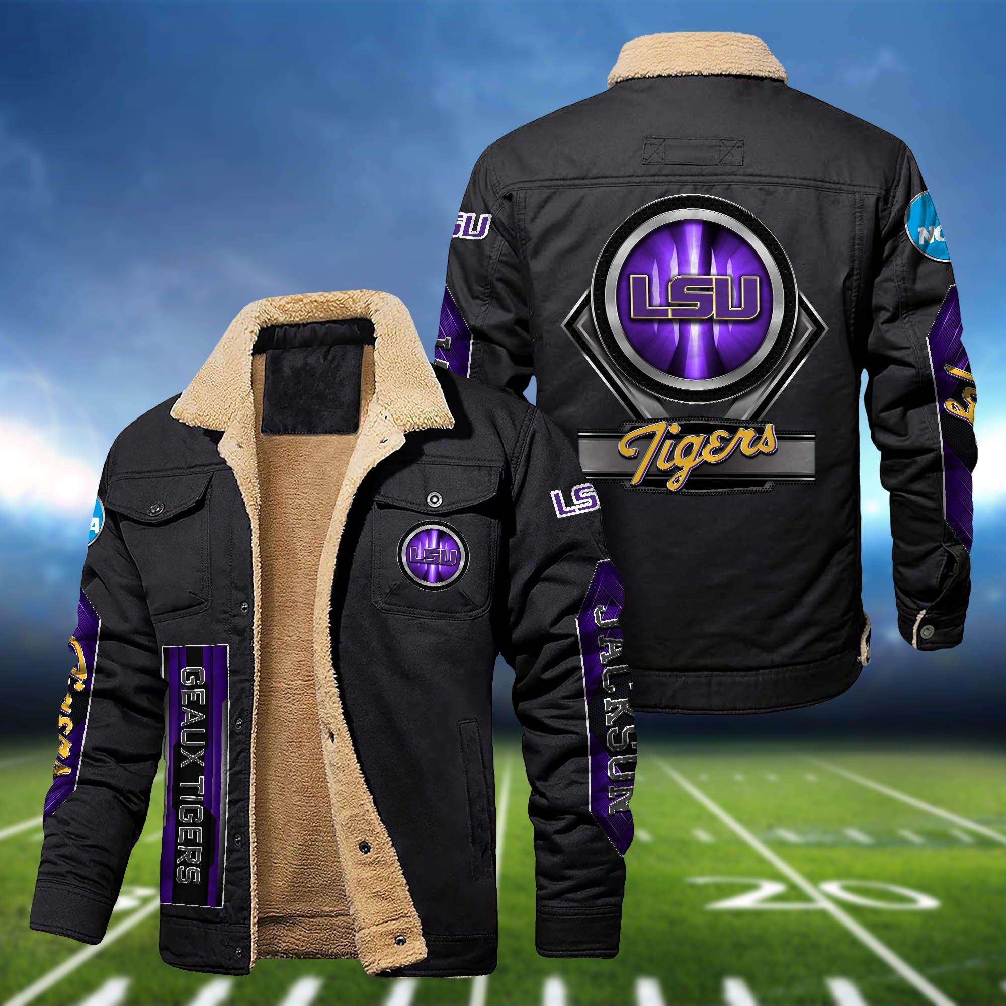 LSU TIGERS Fleece Bomber Jacket 2024 Version Custom Name, Sport Team ...