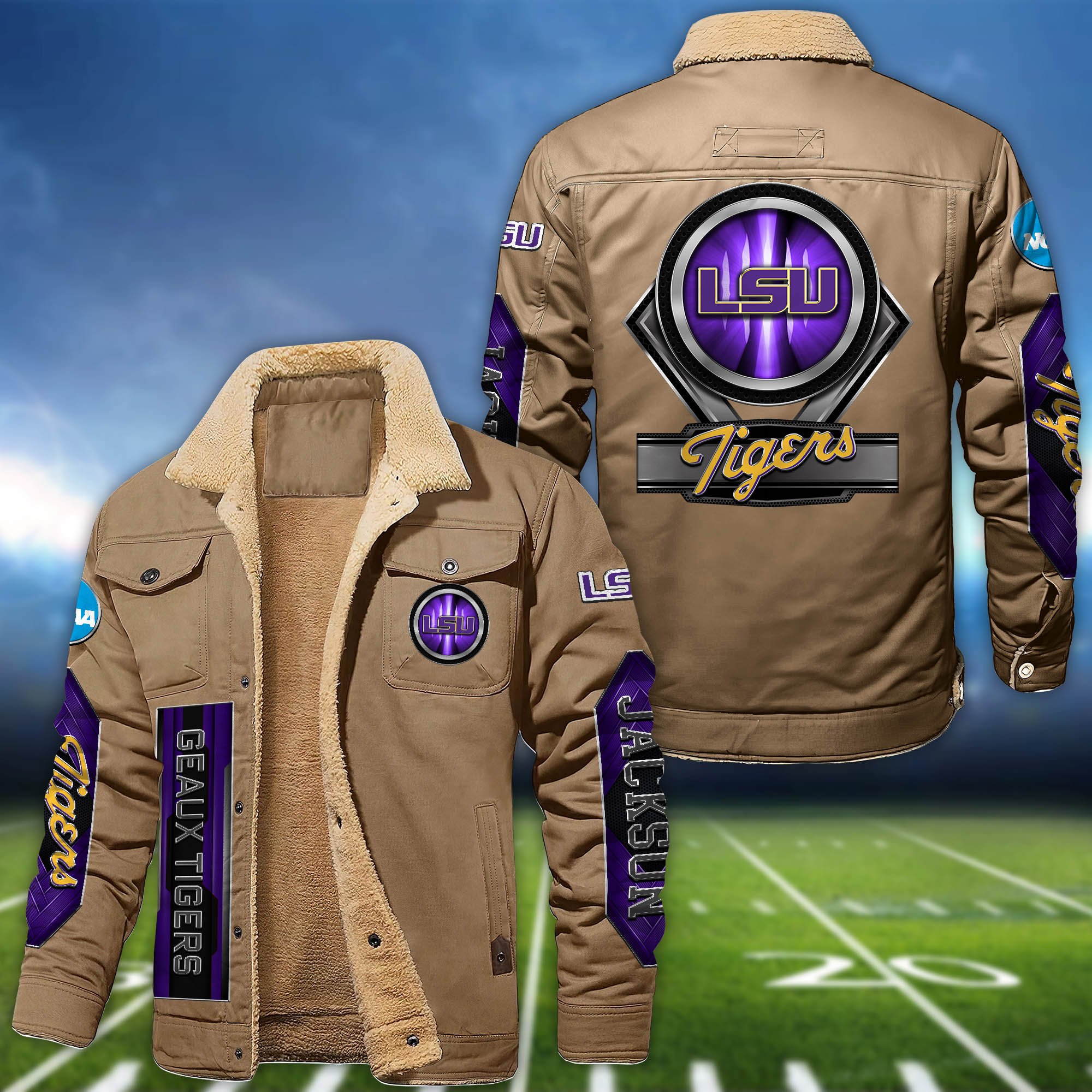 LSU TIGERS Fleece Bomber Jacket 2024 Version Custom Name, Sport Team ...