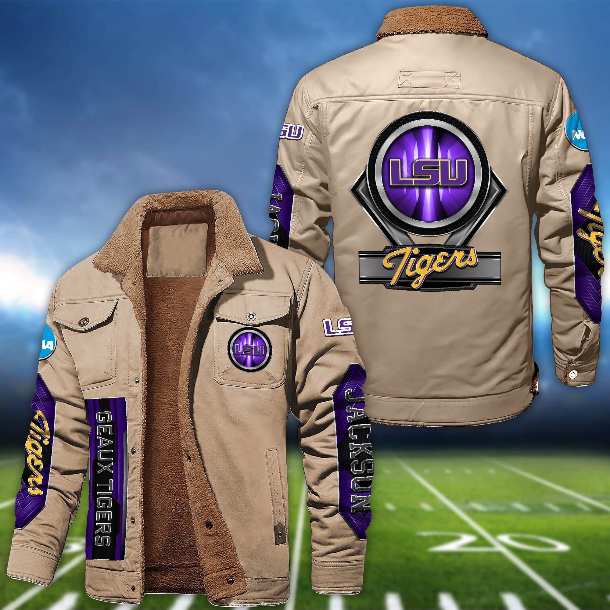 LSU TIGERS Fleece Bomber Jacket 2024 Version Custom Name, Sport Team ...