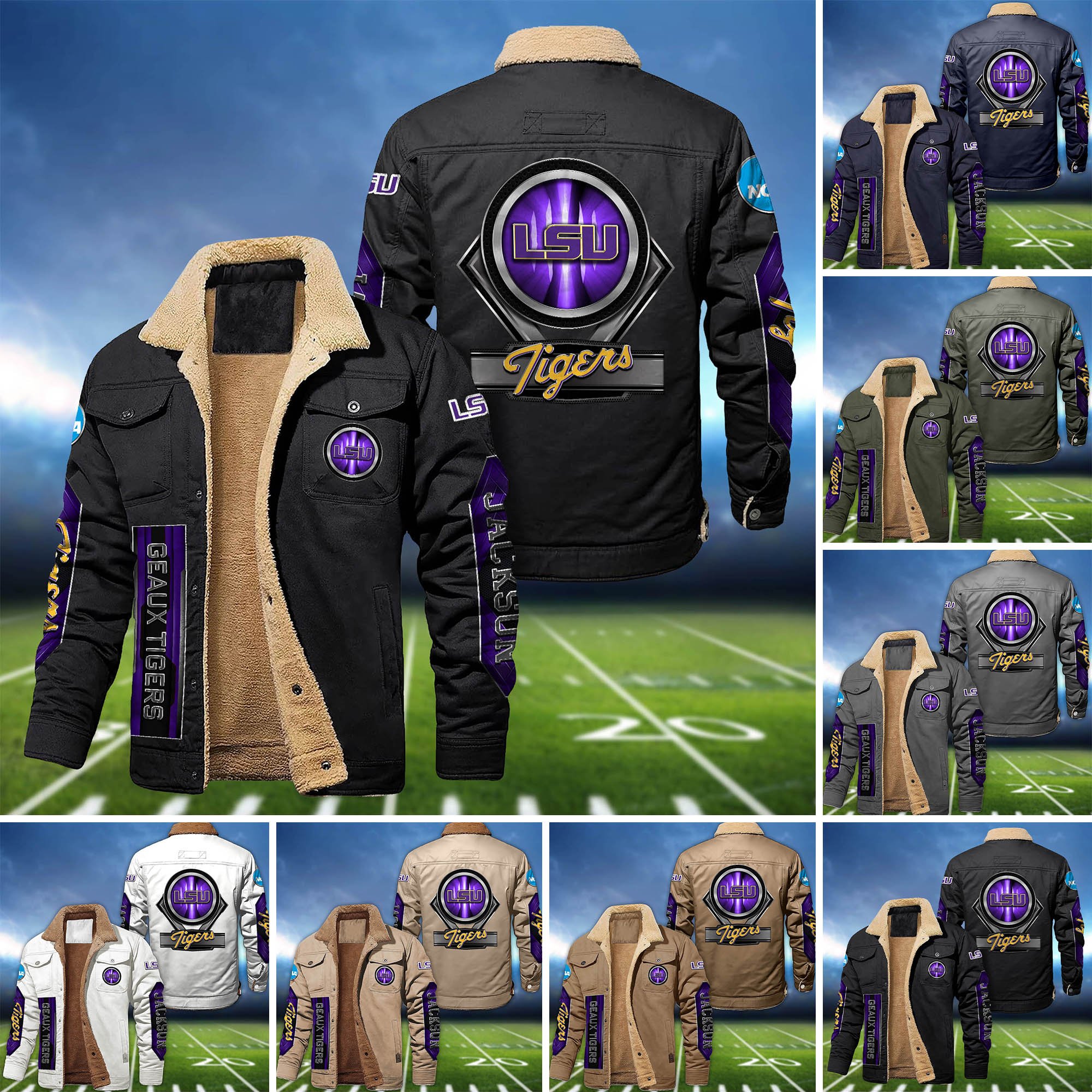 LSU TIGERS Fleece Bomber Jacket 2024 Version Custom Name, Sport Team ...