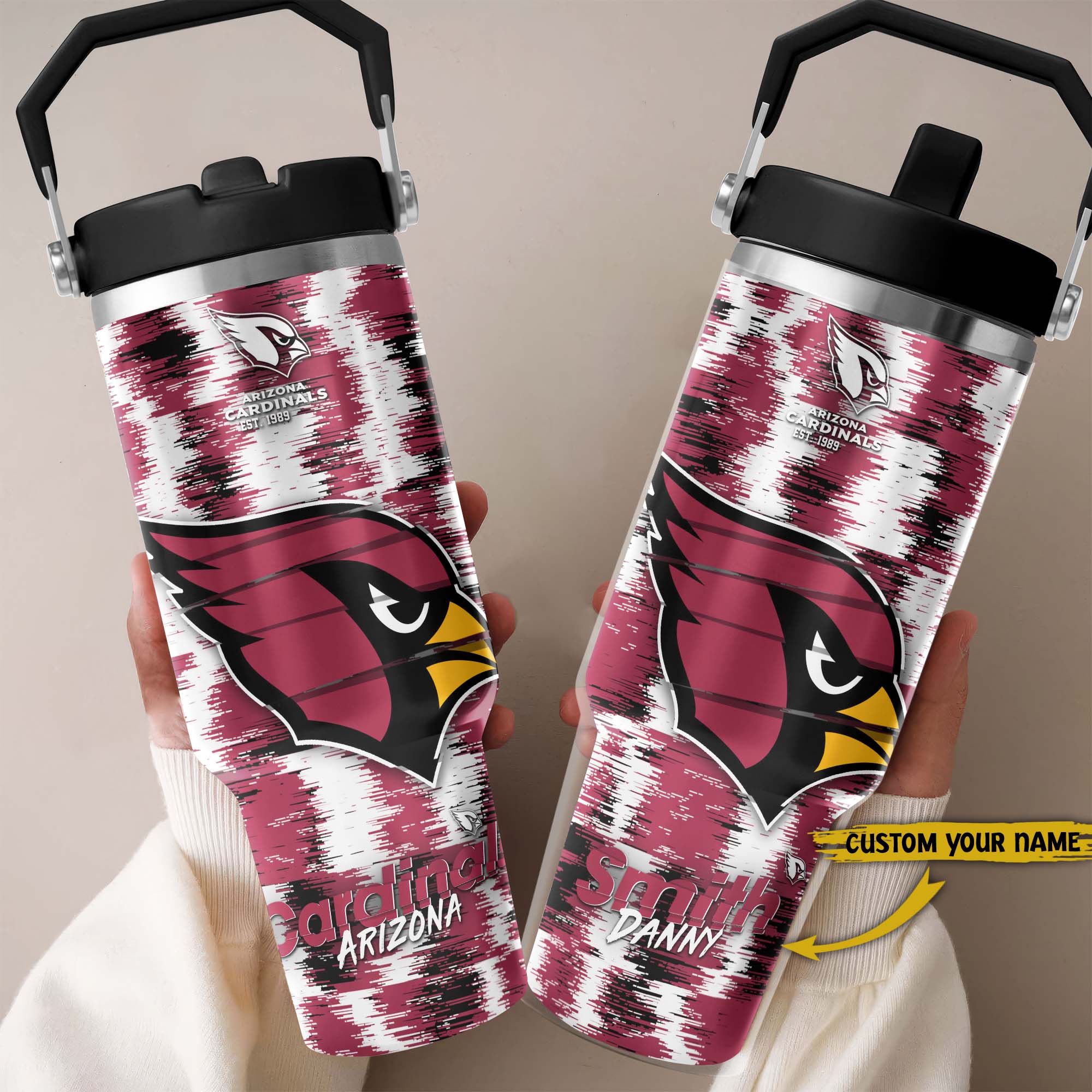 Arizona Cardinals Flip Straw 30oz Tumbler Custom Your Name, Sport Flip ...
