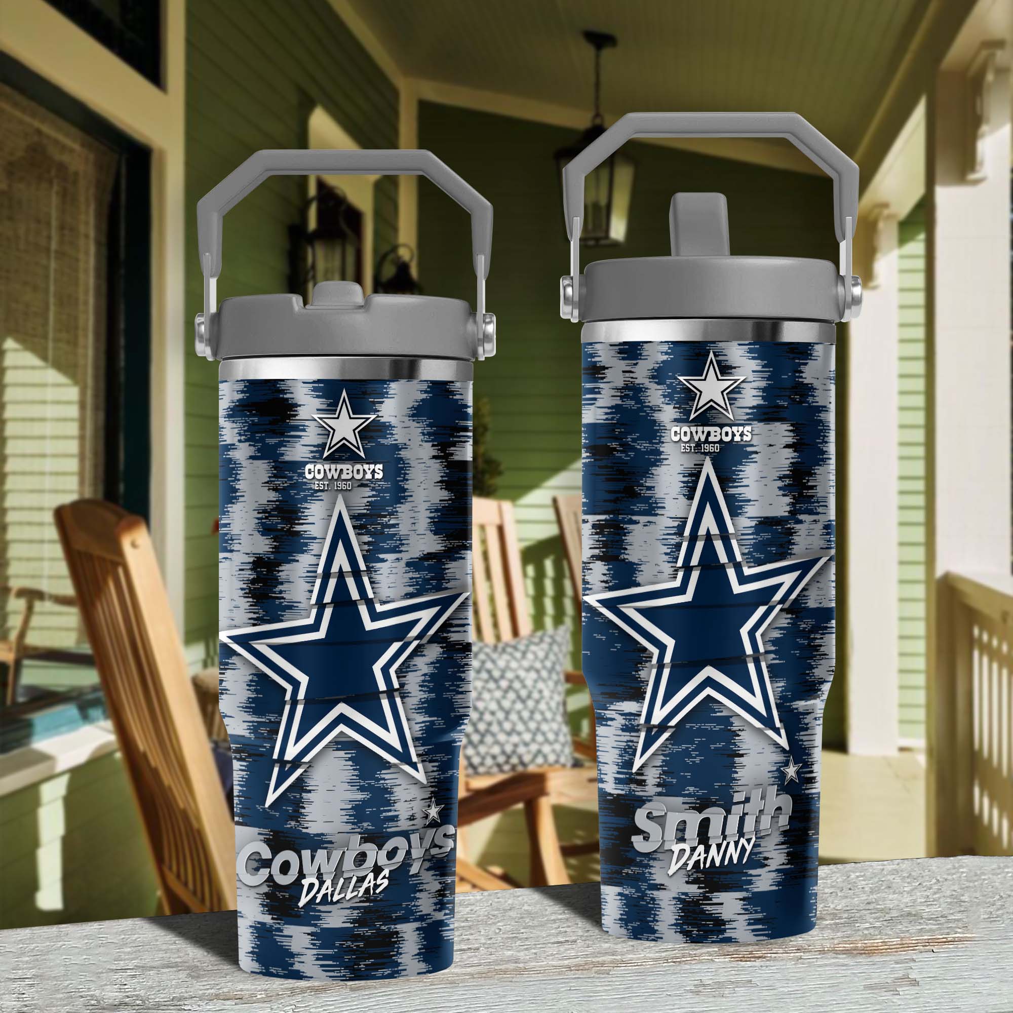 Dallas Cowboys Flip Straw 30oz Tumbler Custom Your Name, Sport Flip ...