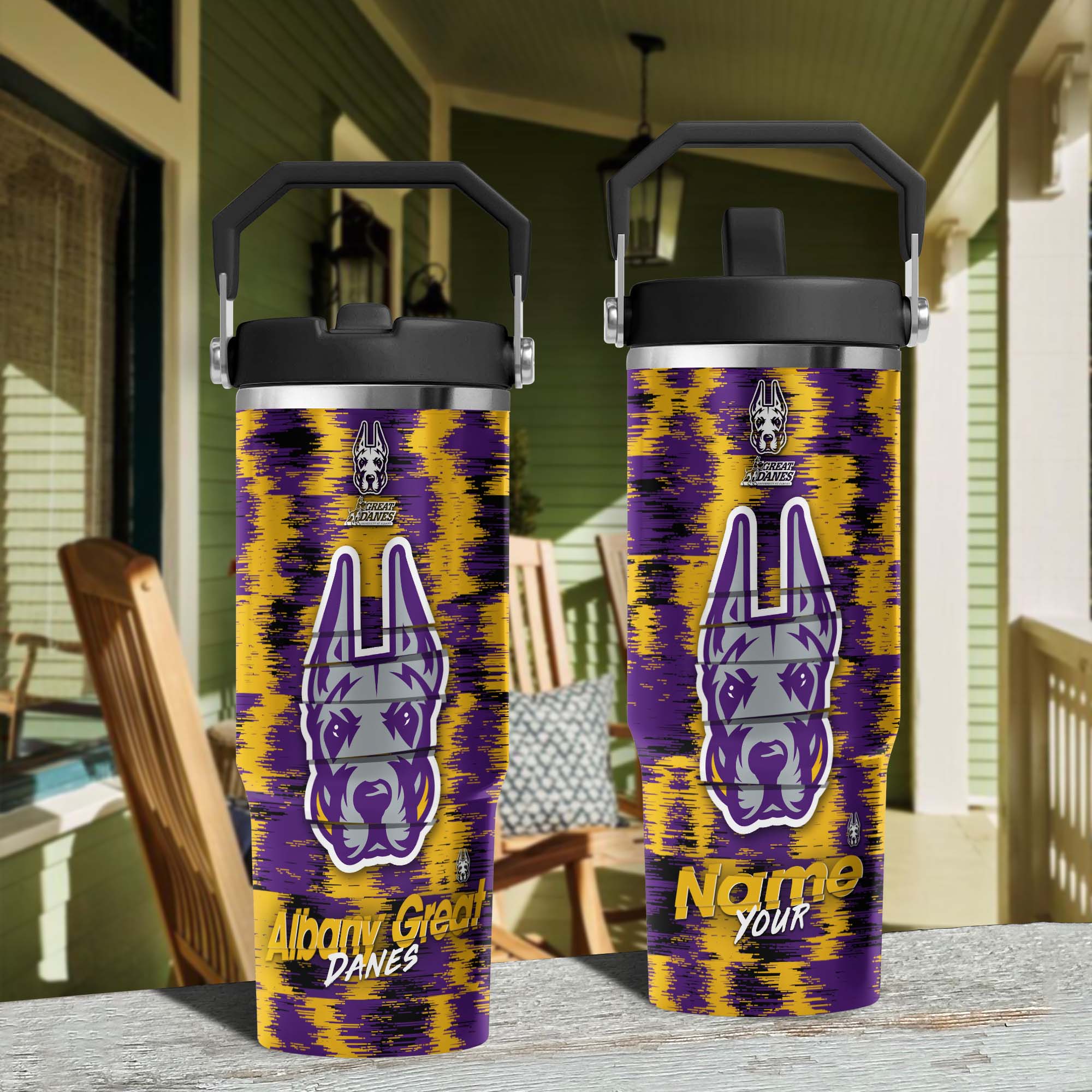 Albany Great Danes Flip Straw 30oz Tumbler Custom Your Name, Sport Flip ...