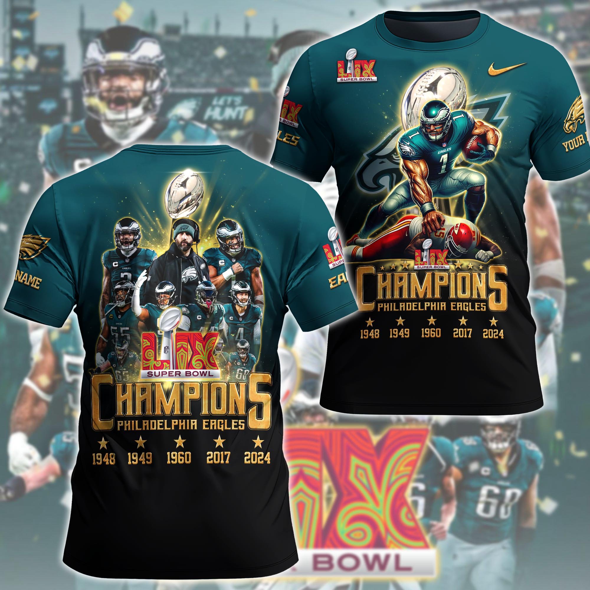 Philadelphia Eagles T-shirt Custom Name, Sport Team Shirt For Fans ...