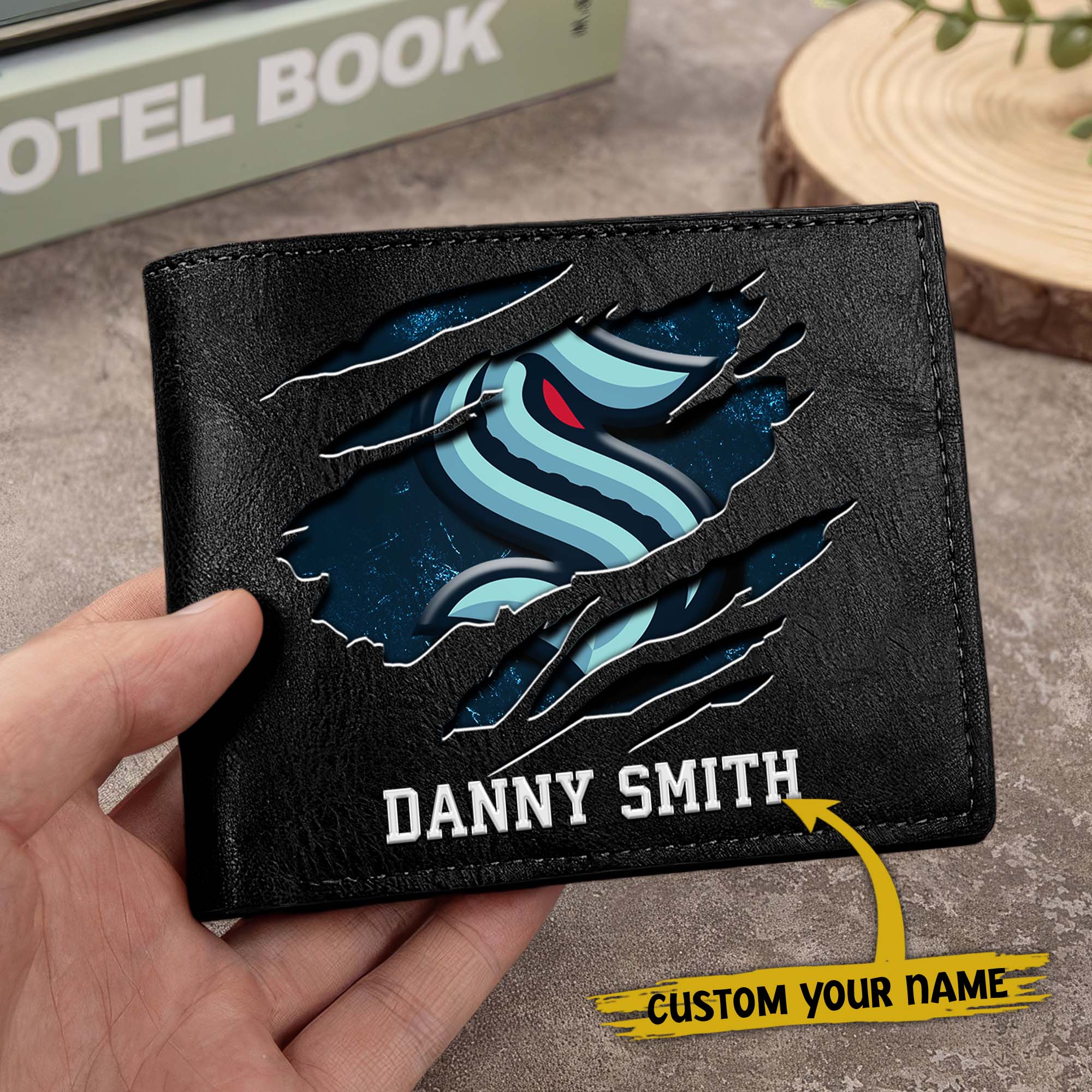 Seattle Kraken Men Wallet Custom Your Name, Football Team Men Wallet ...
