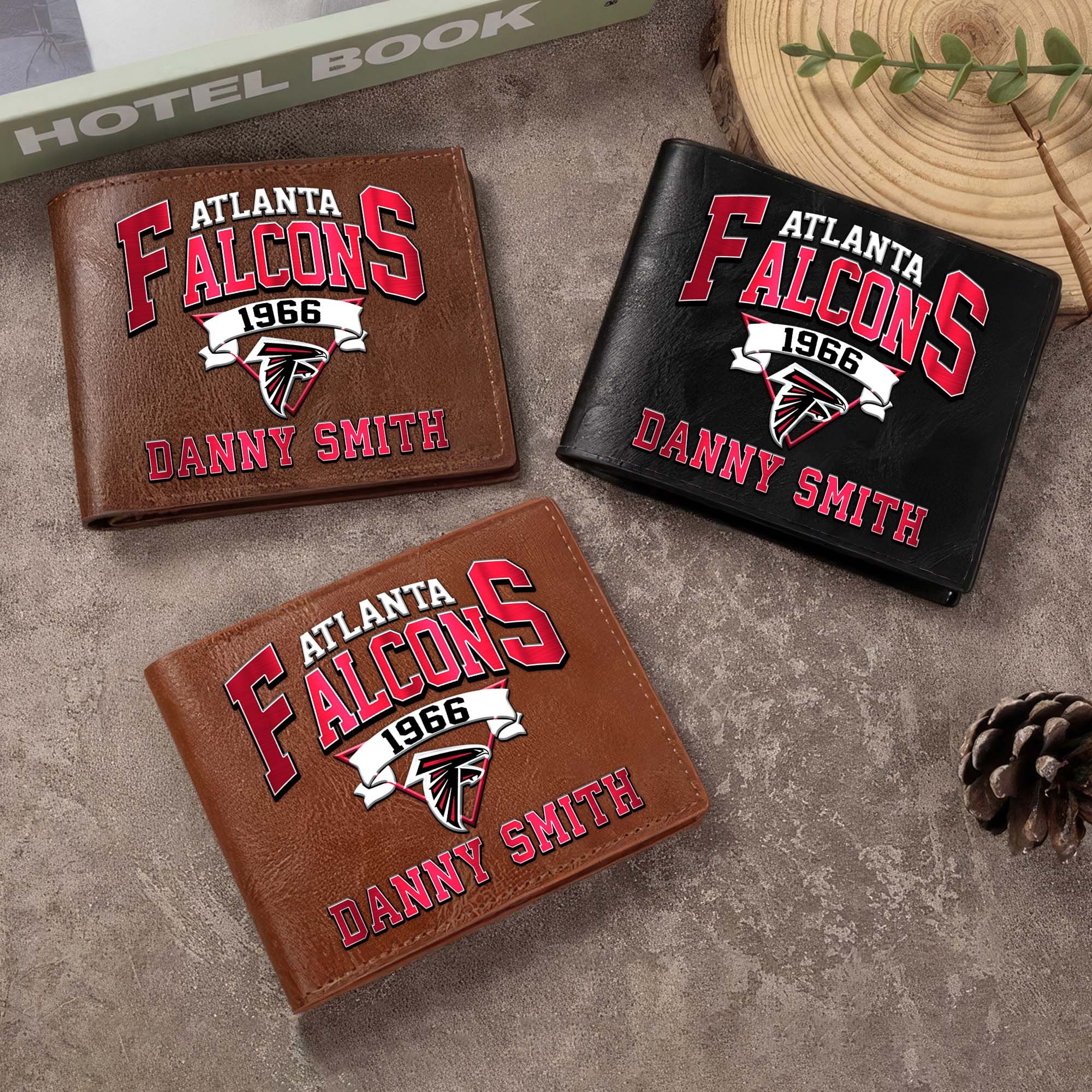Atlanta Falcons Men Wallet Custom Your Name, Football Team Men Wallet ...