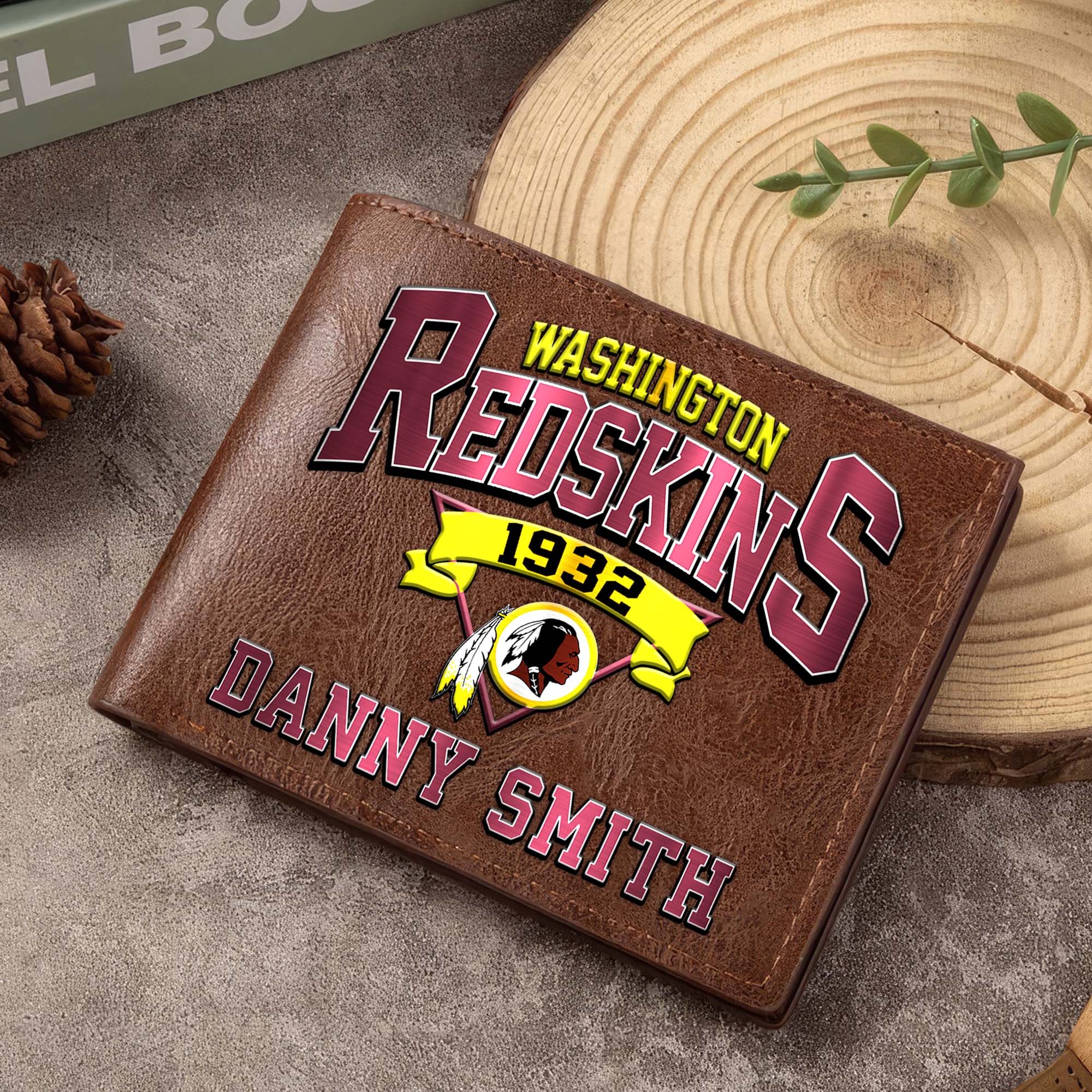 Washington Redskins Men Wallet Custom Your Name, Football Team Men ...