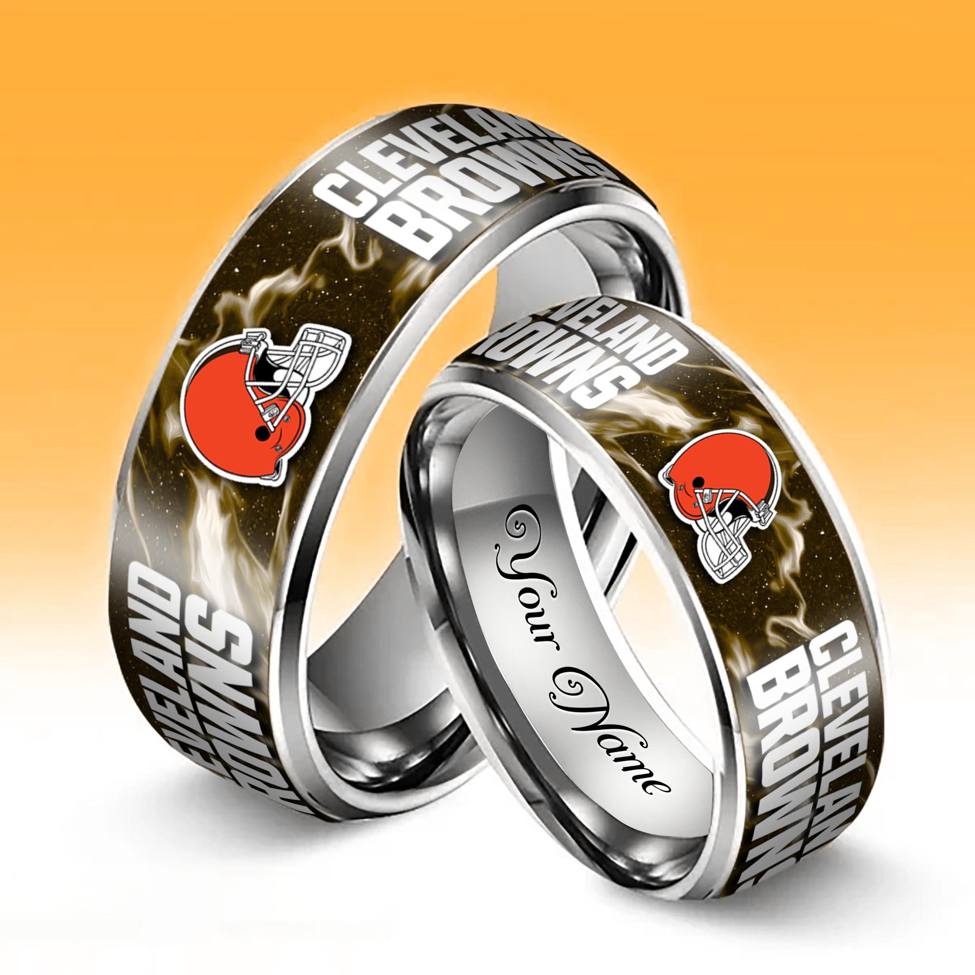 Cleveland Browns Stainless Steel Rings Comes With Box 2025 versions ...