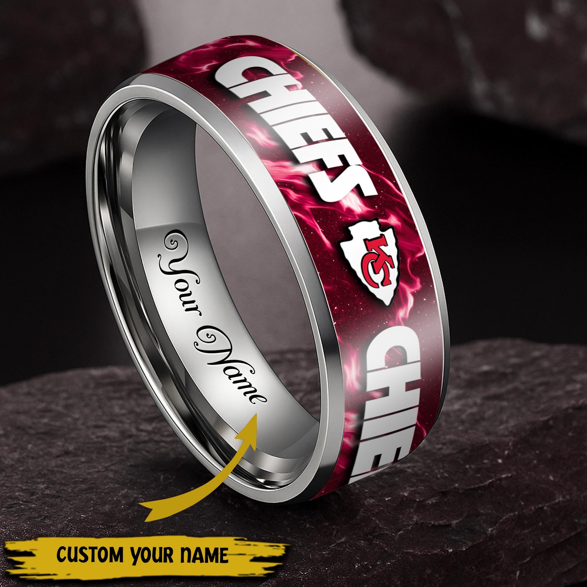 Kansas City Chiefs Stainless Steel Rings Comes With Box 2025 versions ...