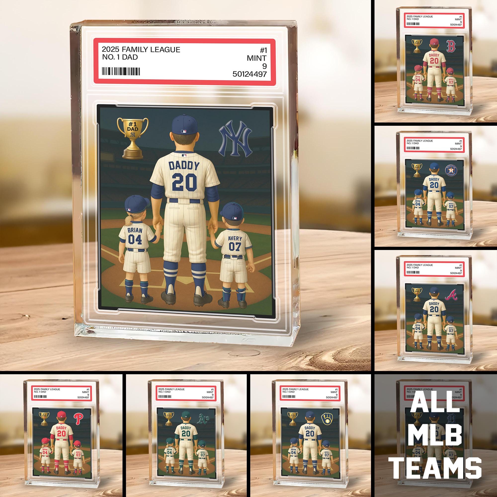 Best Dad Shape Acrylic Blocks Custom Name, Sport Gifts For Dad, Home ...