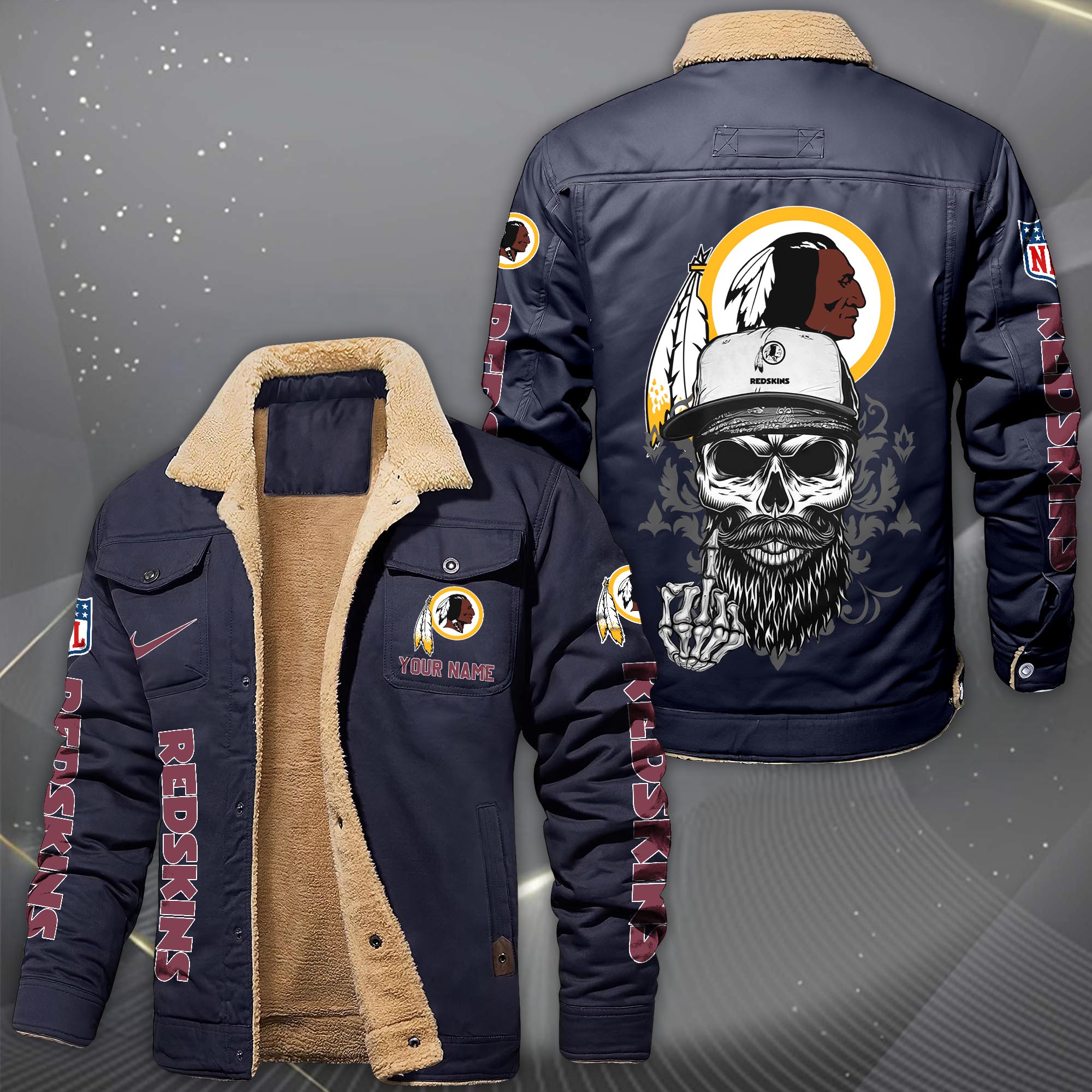Washington Redskins Fleece Lined Cargo Jacket Custom Your Name 2026 ...